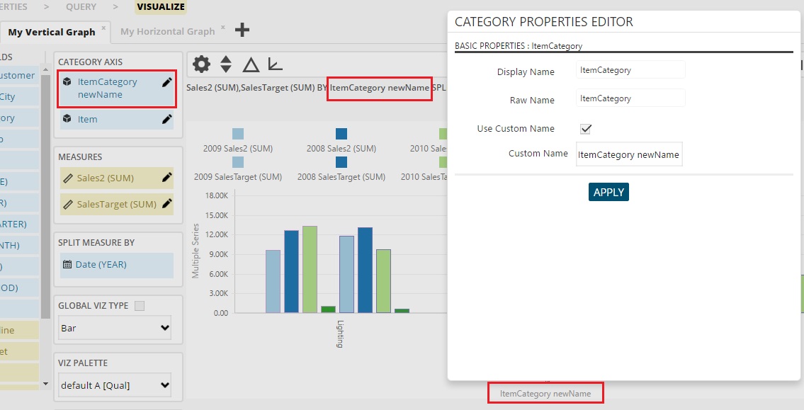 category properties – Qualia BusinessQ Software